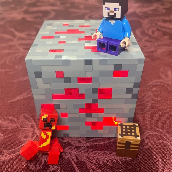 Minecraft | Toys | Earth Minecraft Lightup Redstone Ore Statue Plus ...